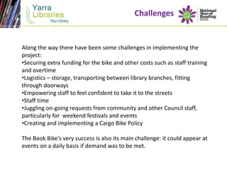 Yarra libraries book bike libmark grant presentation october 2012 | PPT