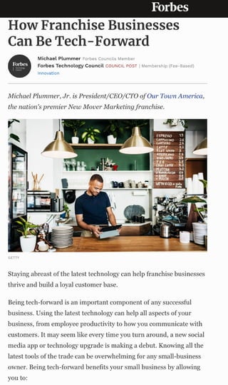 How Franchise Businesses Can Be Tech-Forward | PDF