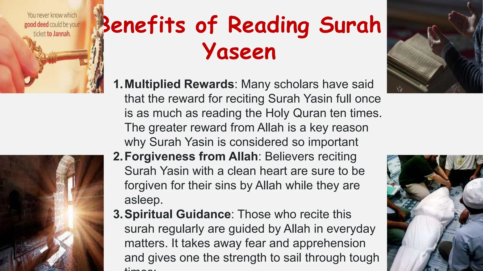 SURAH YASEEN, thematic study of the surah aayah by aayah. | PPT