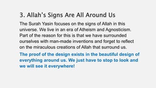 SURAH YASEEN, thematic study of the surah aayah by aayah. | PPT