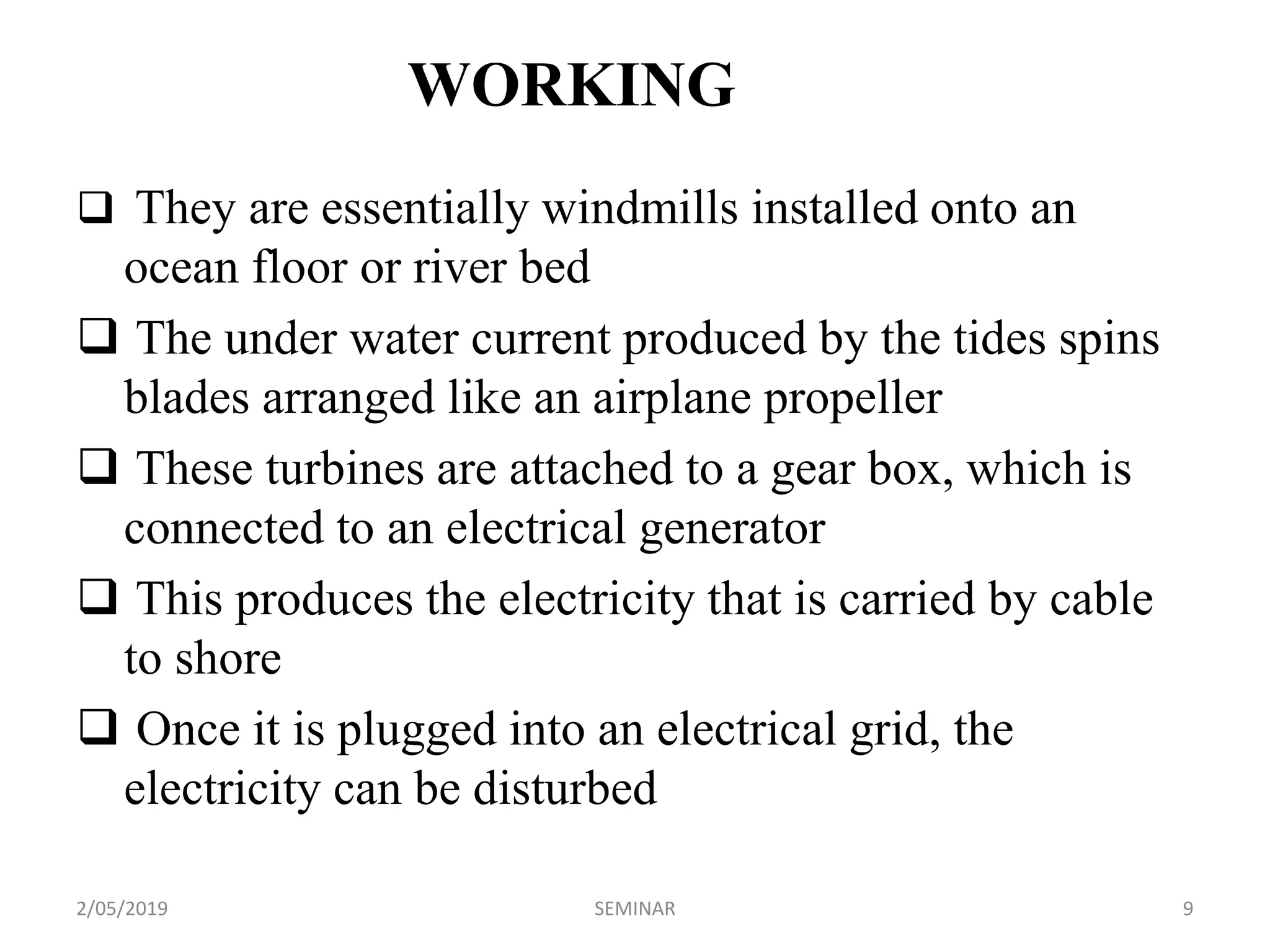 UNDERWATER WINDMILLS PRESENTATION | PPTX