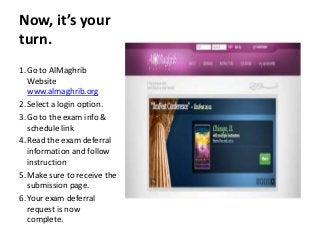 AlMaghrib_exam_deferral_tutorial | PPT
