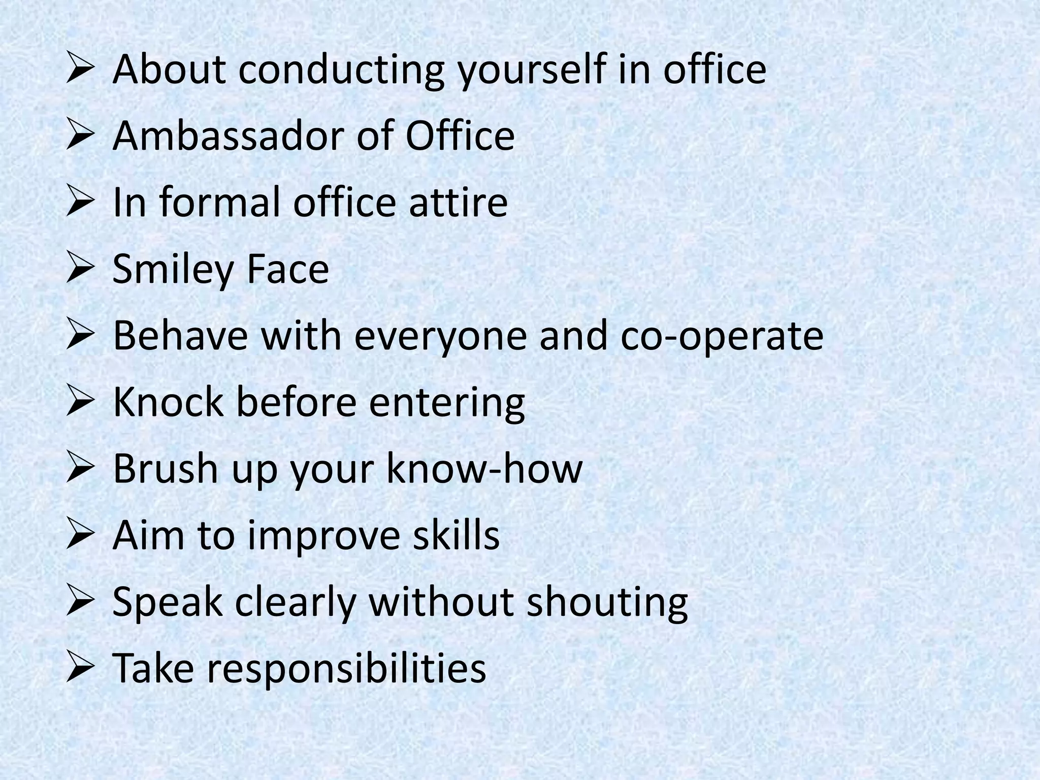 OFFICE MANNERS | PPTX | Career Advice | Careers