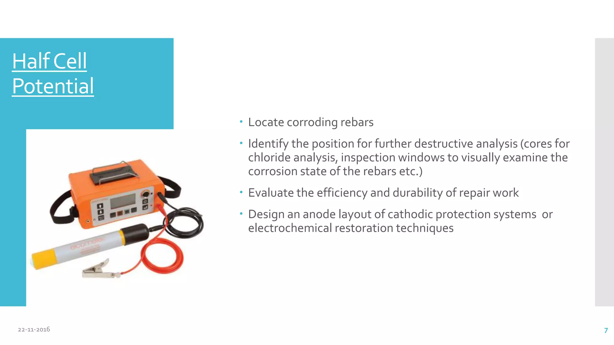 Corrosion Assessment – Half-Cell Potential Method for reinforced ...