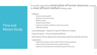 Civil Construction management : time and motion study | PPTX