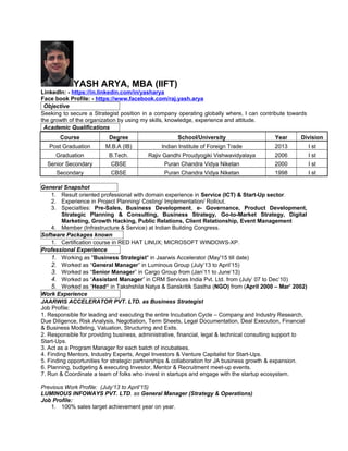 Resume | DOC | Startups | Business