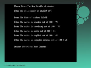 Student management system project report c++ | PPT