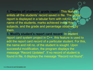Student management system project report c++ | PPT