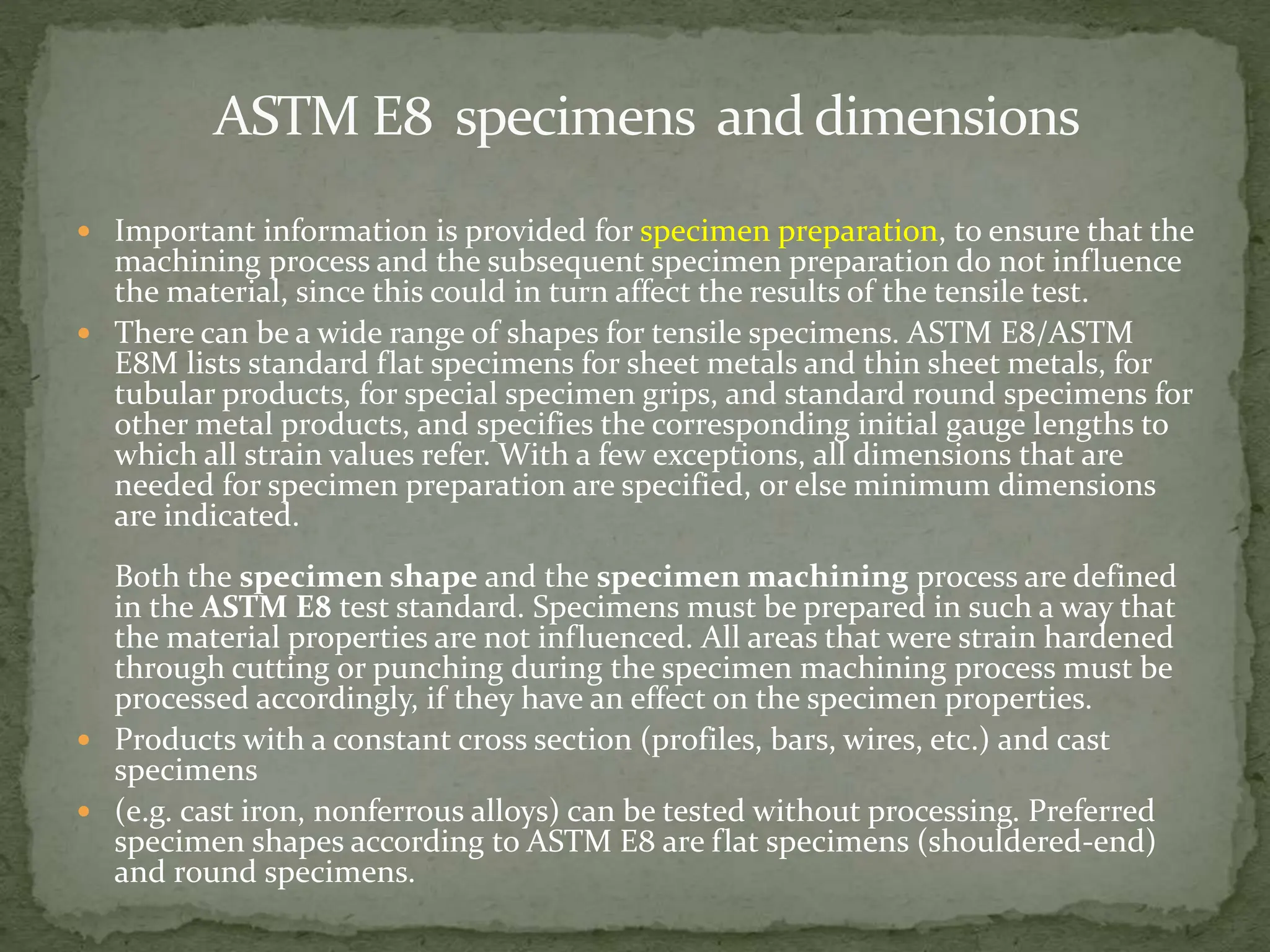 Tensile Testing ASTM E8 | PPTX