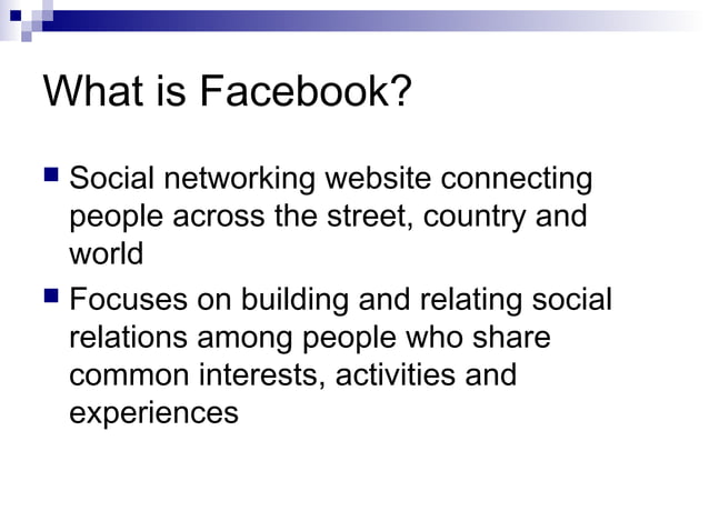 Introduction To Facebook | About Facebook | PPT