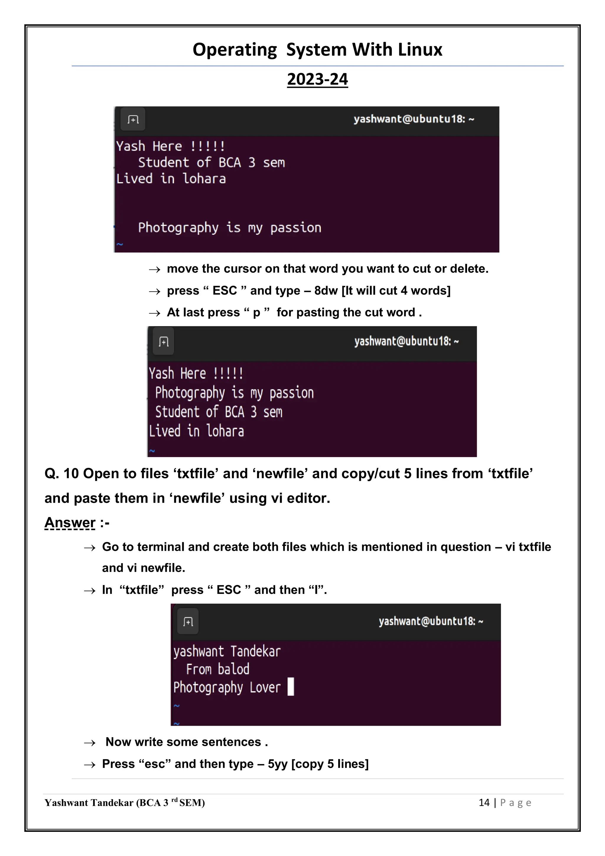 linux practical exam Digvajiya collage Rajnandgaon | PDF