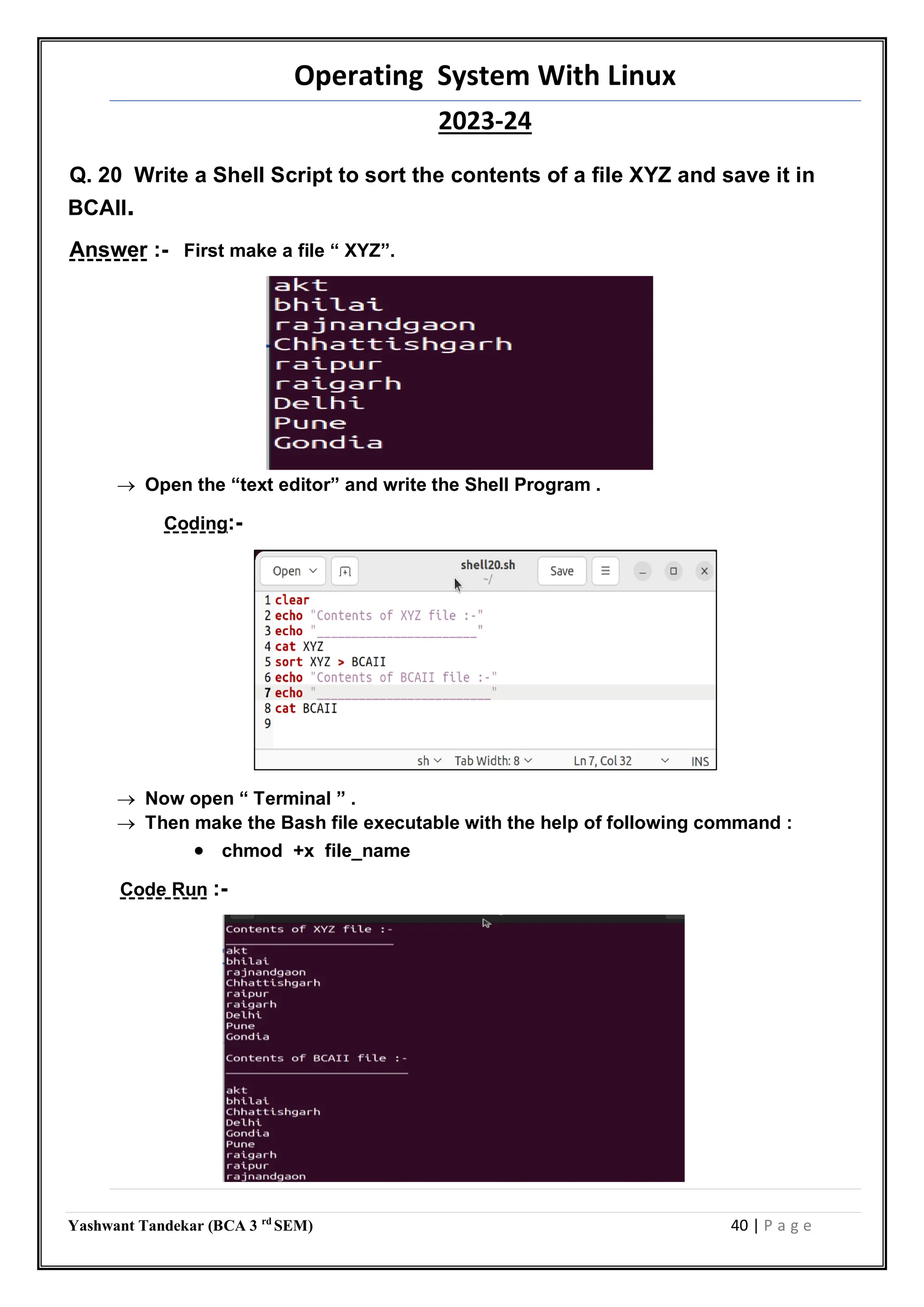 linux practical exam Digvajiya collage Rajnandgaon | PDF