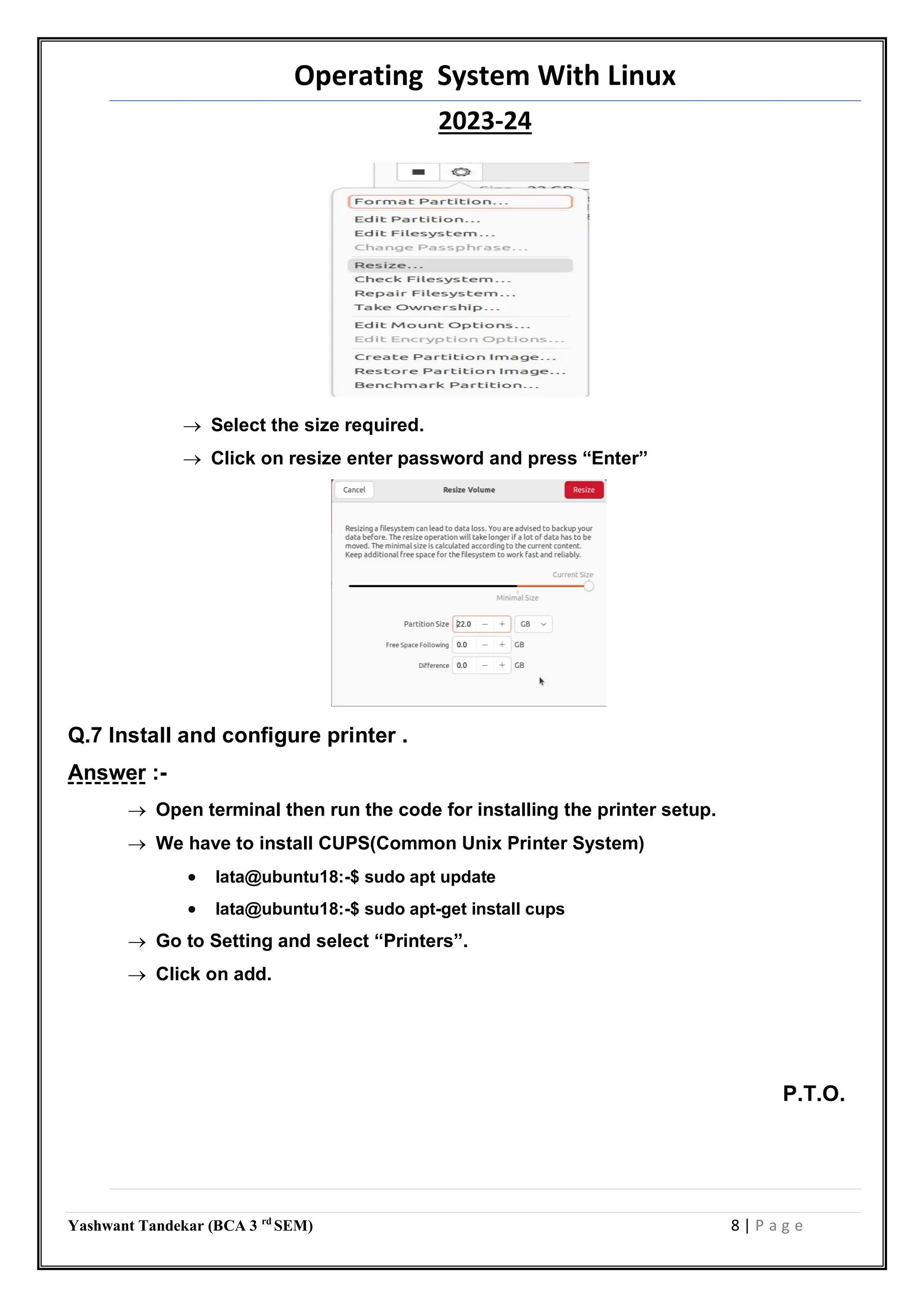 linux practical exam Digvajiya collage Rajnandgaon | PDF