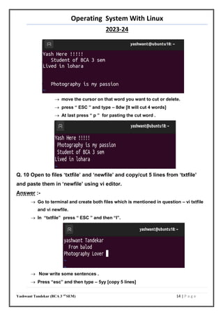 linux practical exam Digvajiya collage Rajnandgaon | PDF