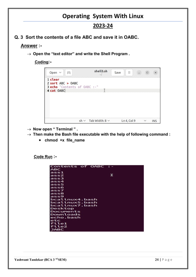 linux practical exam Digvajiya collage Rajnandgaon | PDF