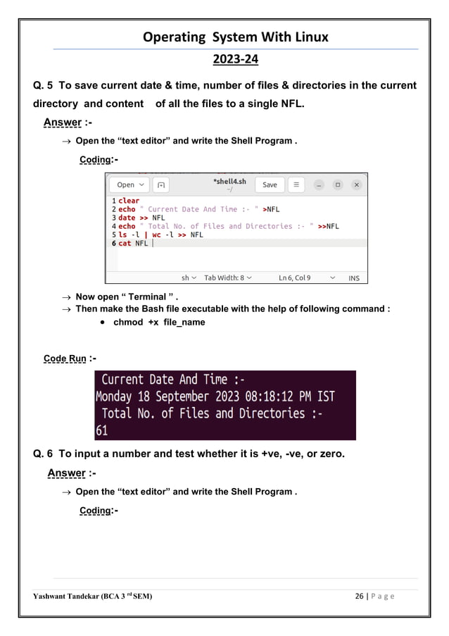 linux practical exam Digvajiya collage Rajnandgaon | PDF