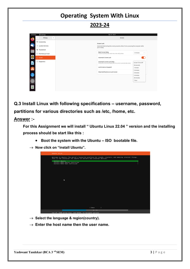 linux practical exam Digvajiya collage Rajnandgaon | PDF | Operating ...