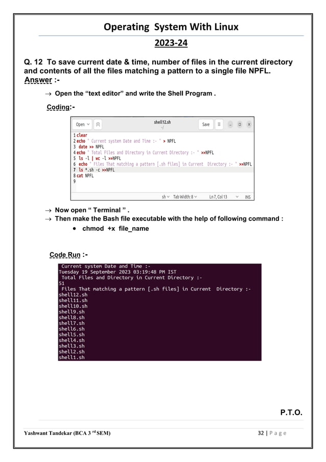 linux practical exam Digvajiya collage Rajnandgaon | PDF
