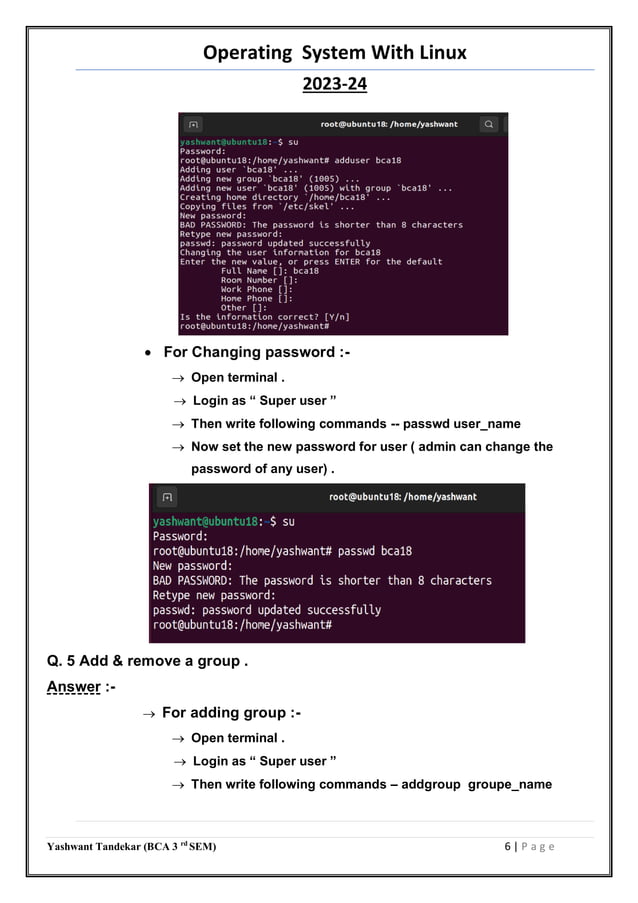 linux practical exam Digvajiya collage Rajnandgaon | PDF