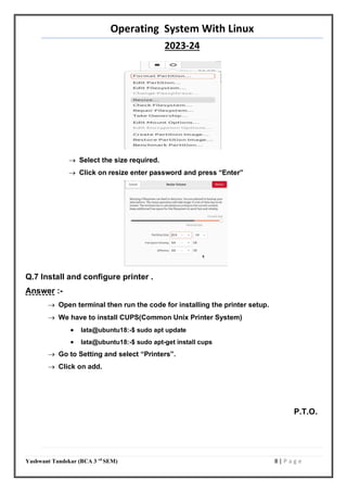 linux practical exam Digvajiya collage Rajnandgaon | PDF