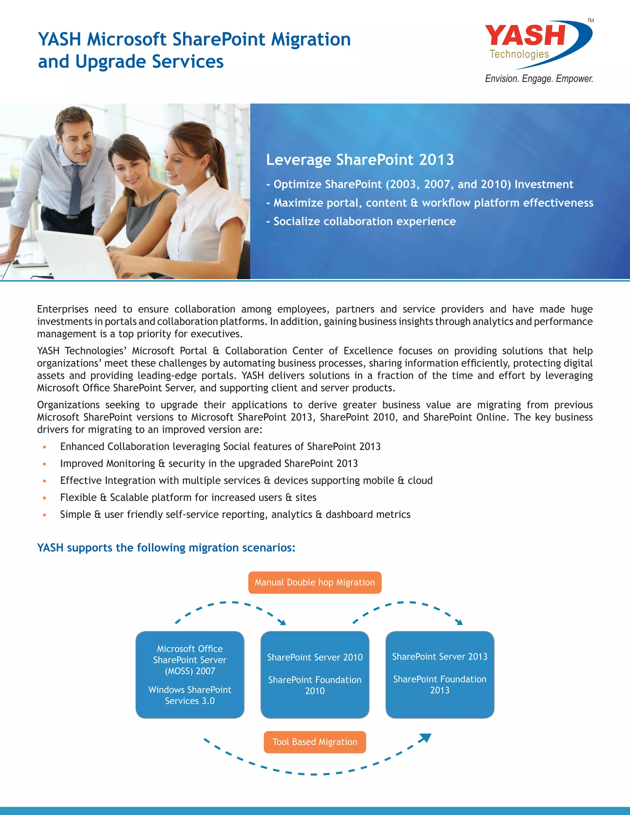 YASH Microsoft SharePoint Migration and Upgrade Services | PDF