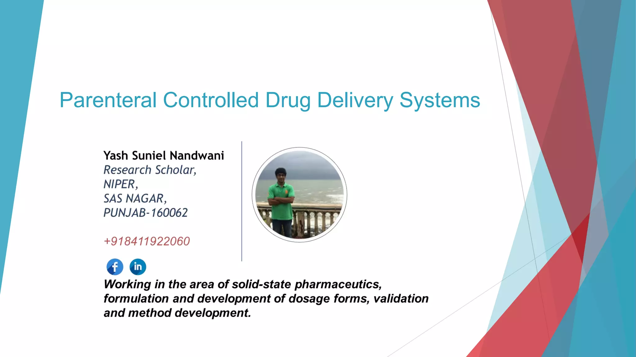 PARENTERAL CONTROLLED DRUG DELIVERY SYSTEMS(INJECTABLES) | PDF