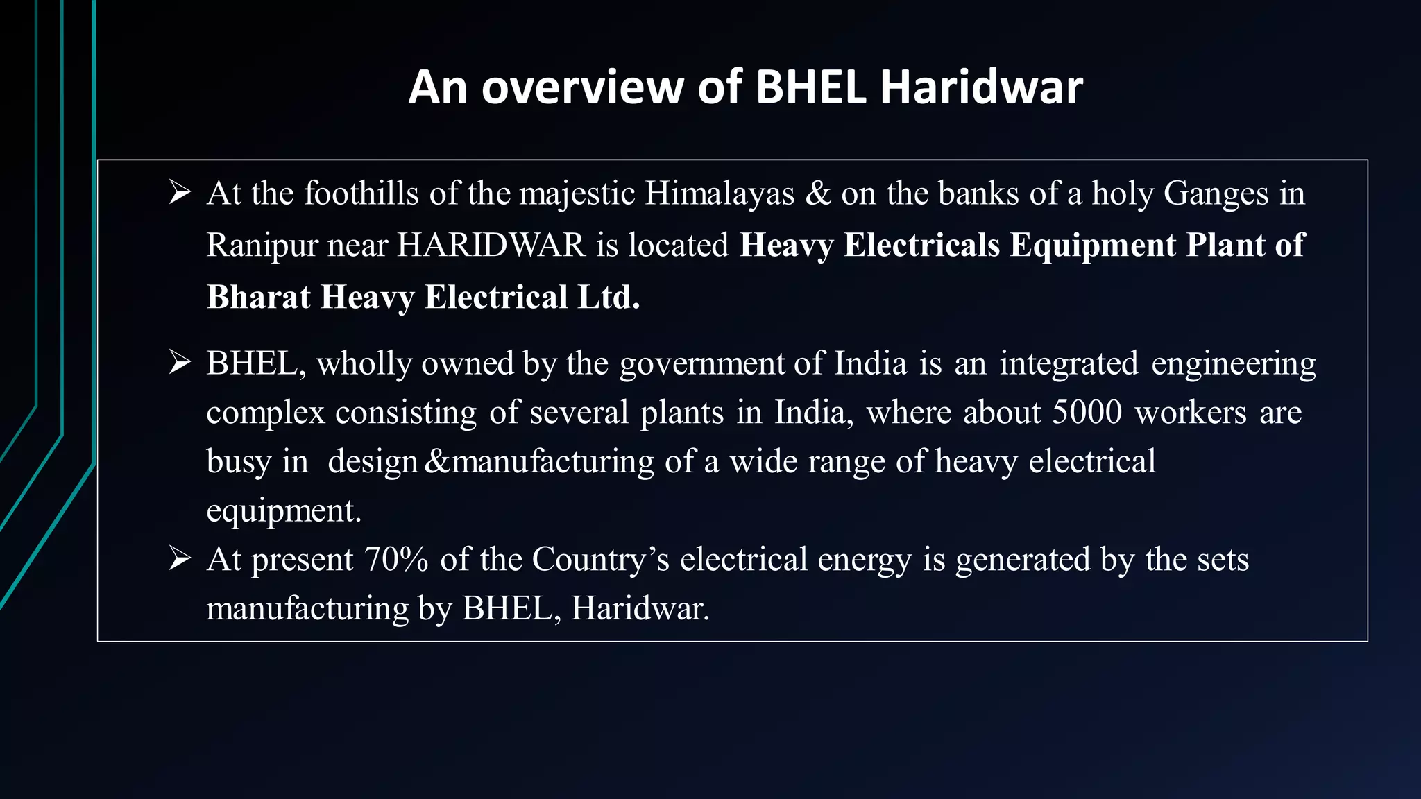 BHEL HARIDWAR,CONSTRUCTION OF TURBO GENERATOR AND EXCITATION SYSTEM | PPTX