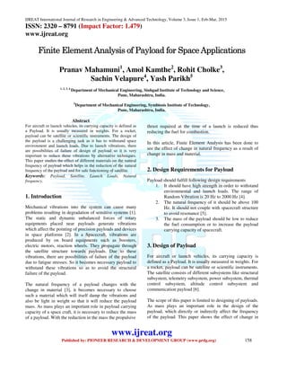 Finite Element Analysis of Payload for Space Applications | PDF