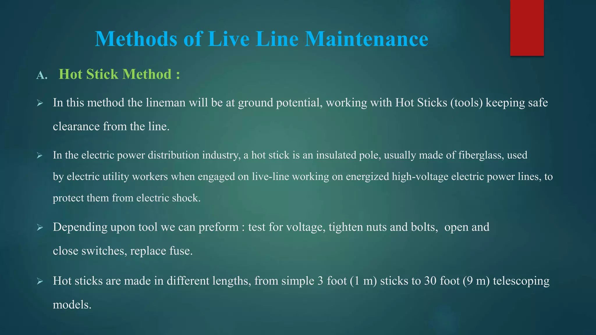 EHVAC transmission line maintenance techniques | PPTX