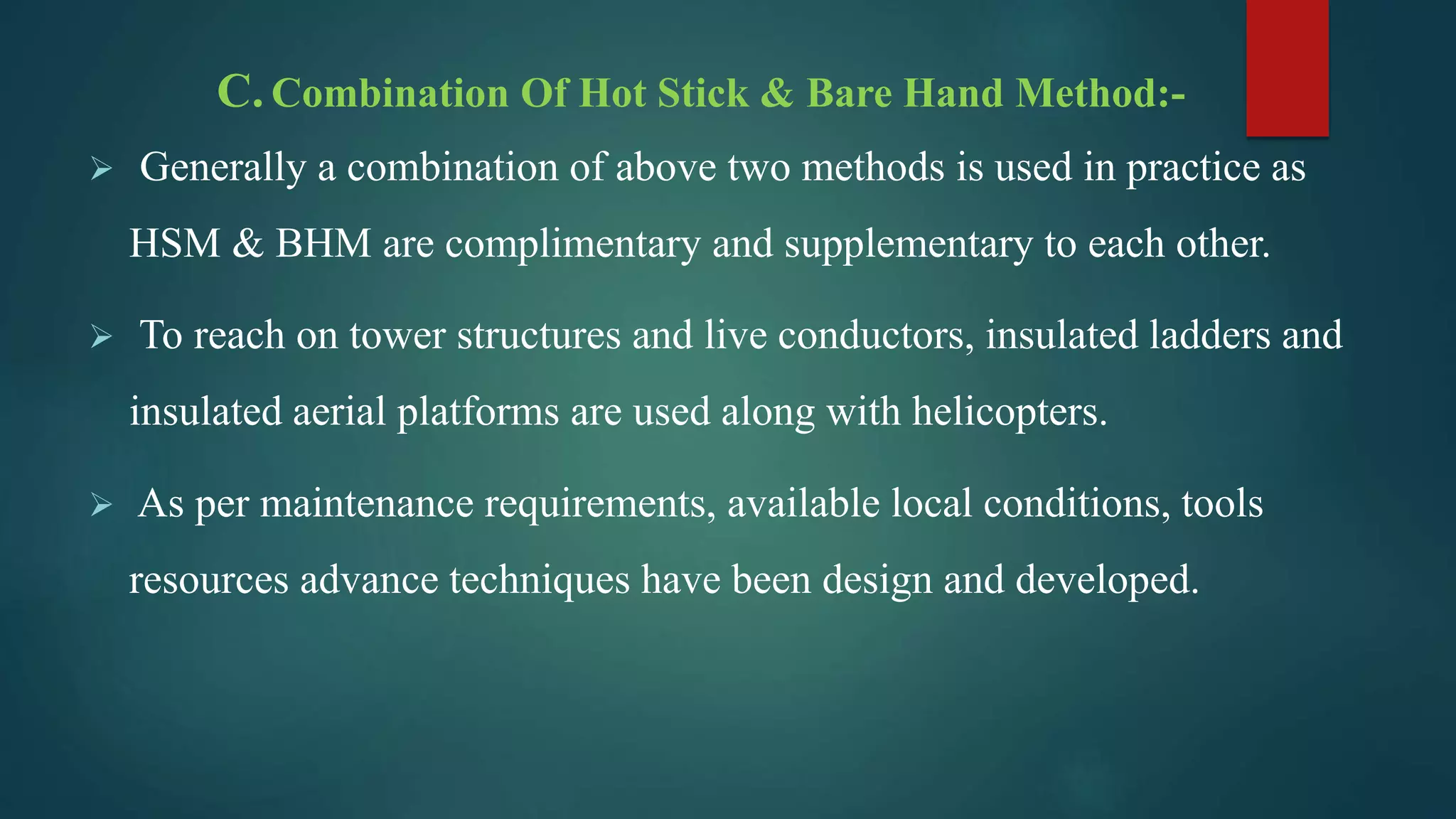 EHVAC transmission line maintenance techniques | PPTX