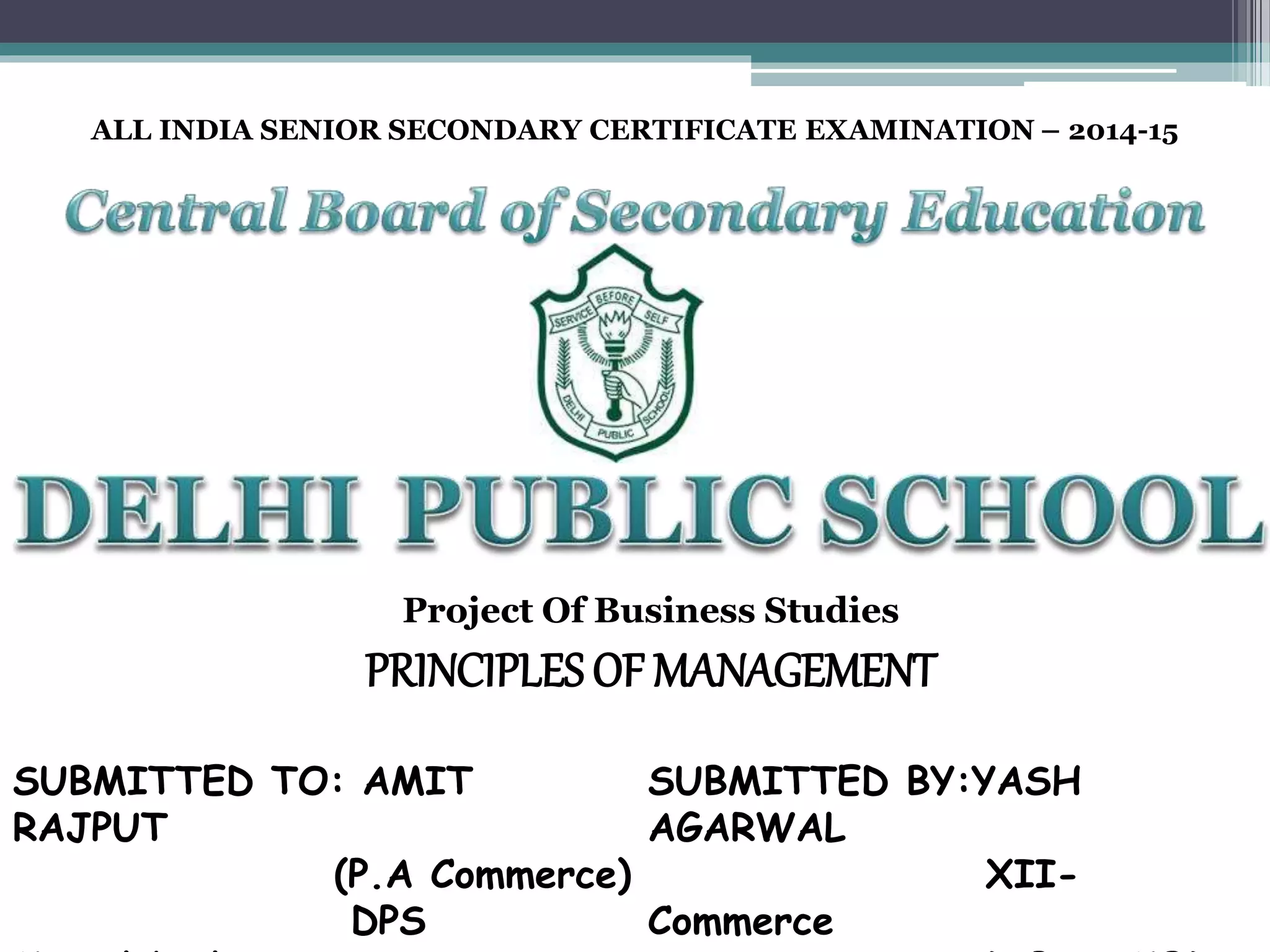 Principle of Managment CBSE Class 12th | PPTX