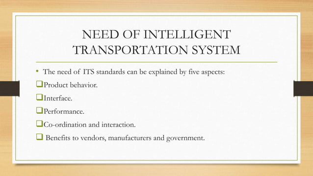 Intelligent Transportation Systems (ITS) | PPTX | Logistics and ...