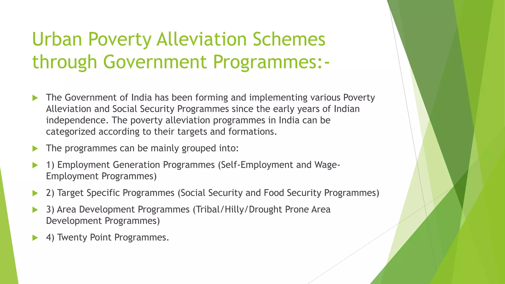Urban Poverty Alleviation | PPTX