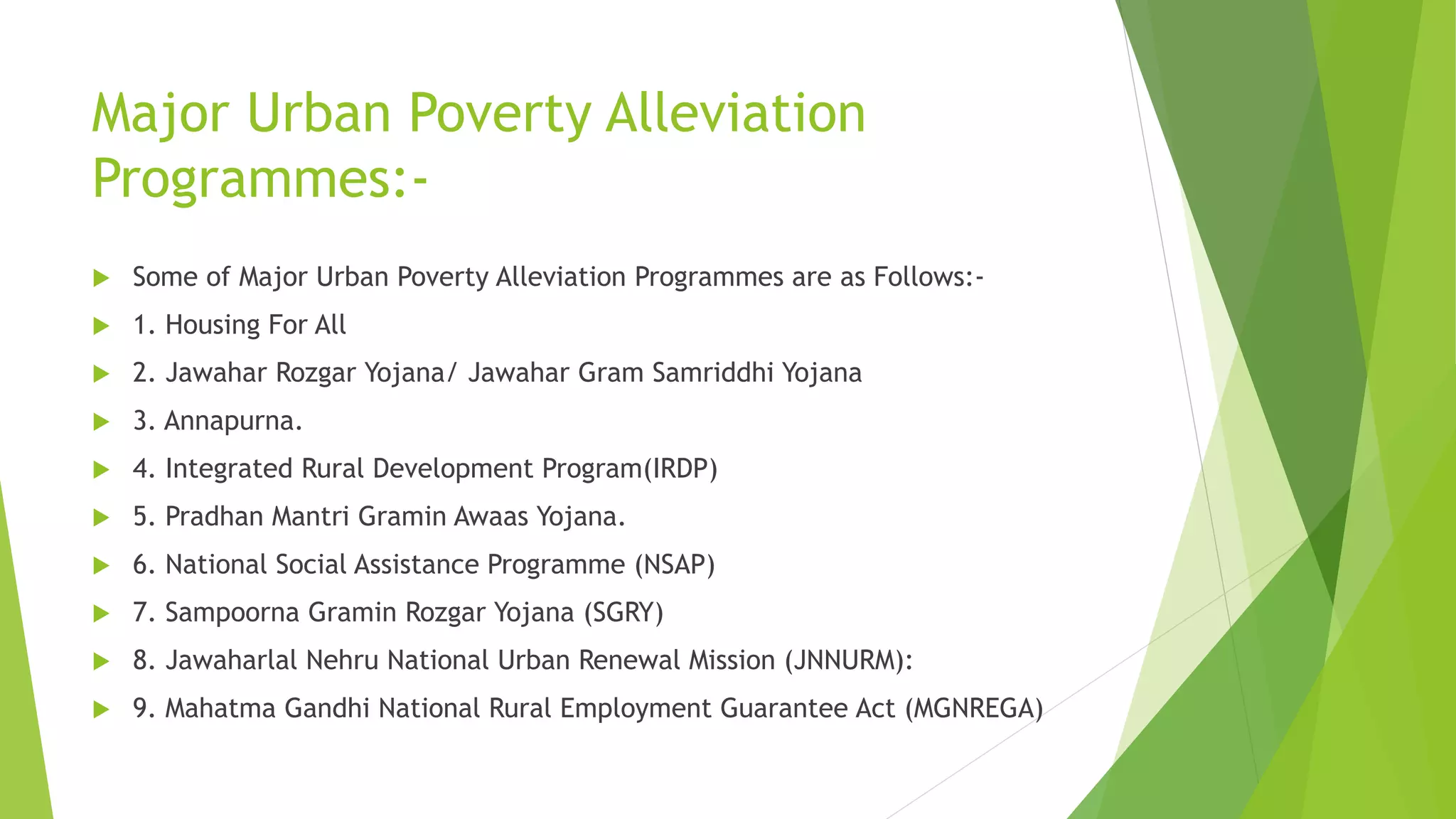 Urban Poverty Alleviation | PPTX