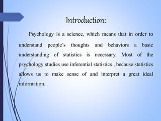 Applications of statistics in psychology | PPTX