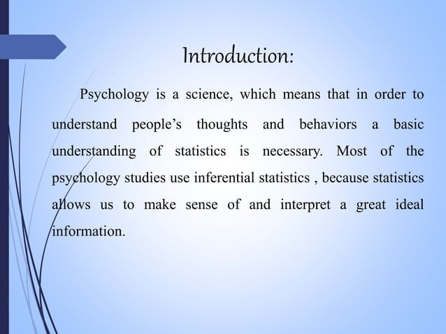 Applications of statistics in psychology | PPTX | Science