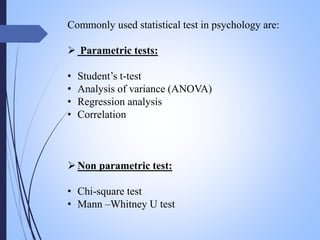 Applications of statistics in psychology | PPTX