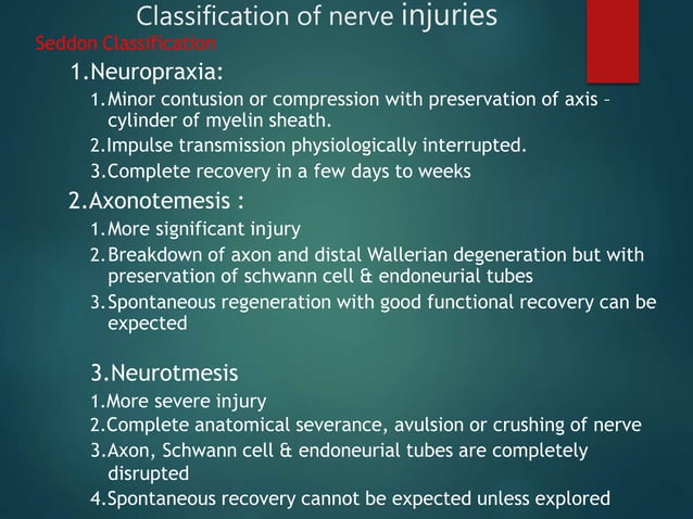 peripheral nerve injury concepts and management | PPTX | Death, Injury, or Military Conflict ...