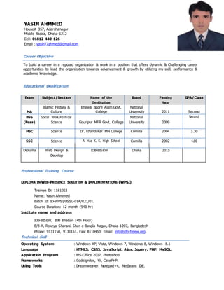 Yasin Ahmmed's Resume | DOCX