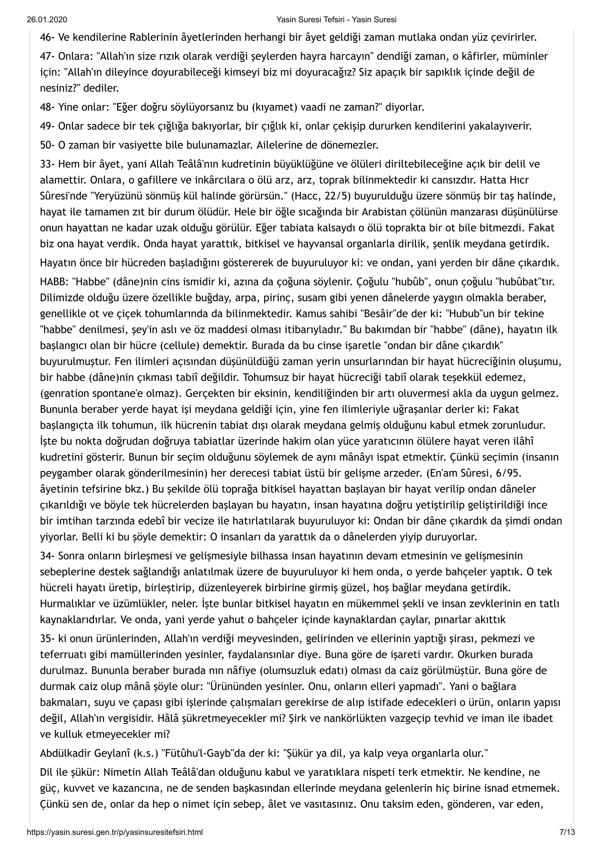 Yasin suresi tefsiri | PDF