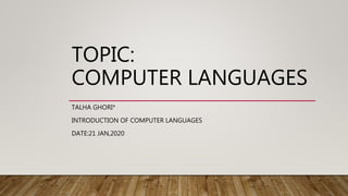 computer languages | PPTX