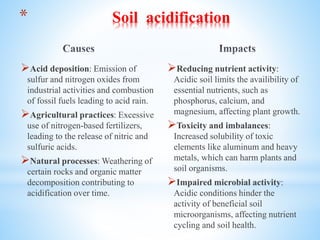 Soil solidification, acidification, alkalization and pollution | PPTX