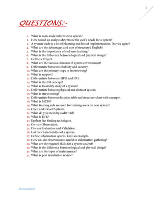 Information System Design and Implementation | PDF