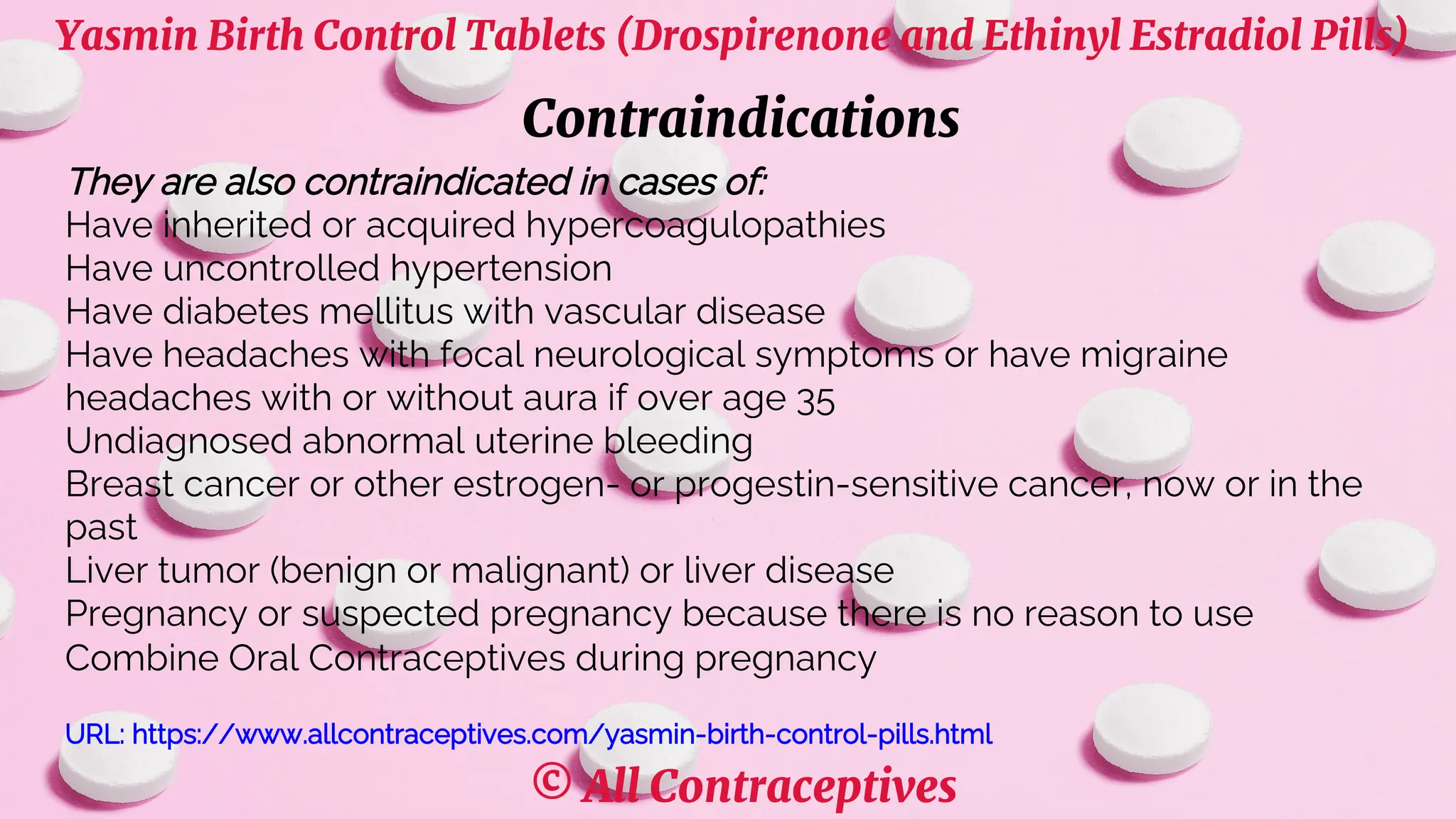 Yasmin Birth Control Tablets (Drospirenone and Ethinyl Estradiol Pills ...