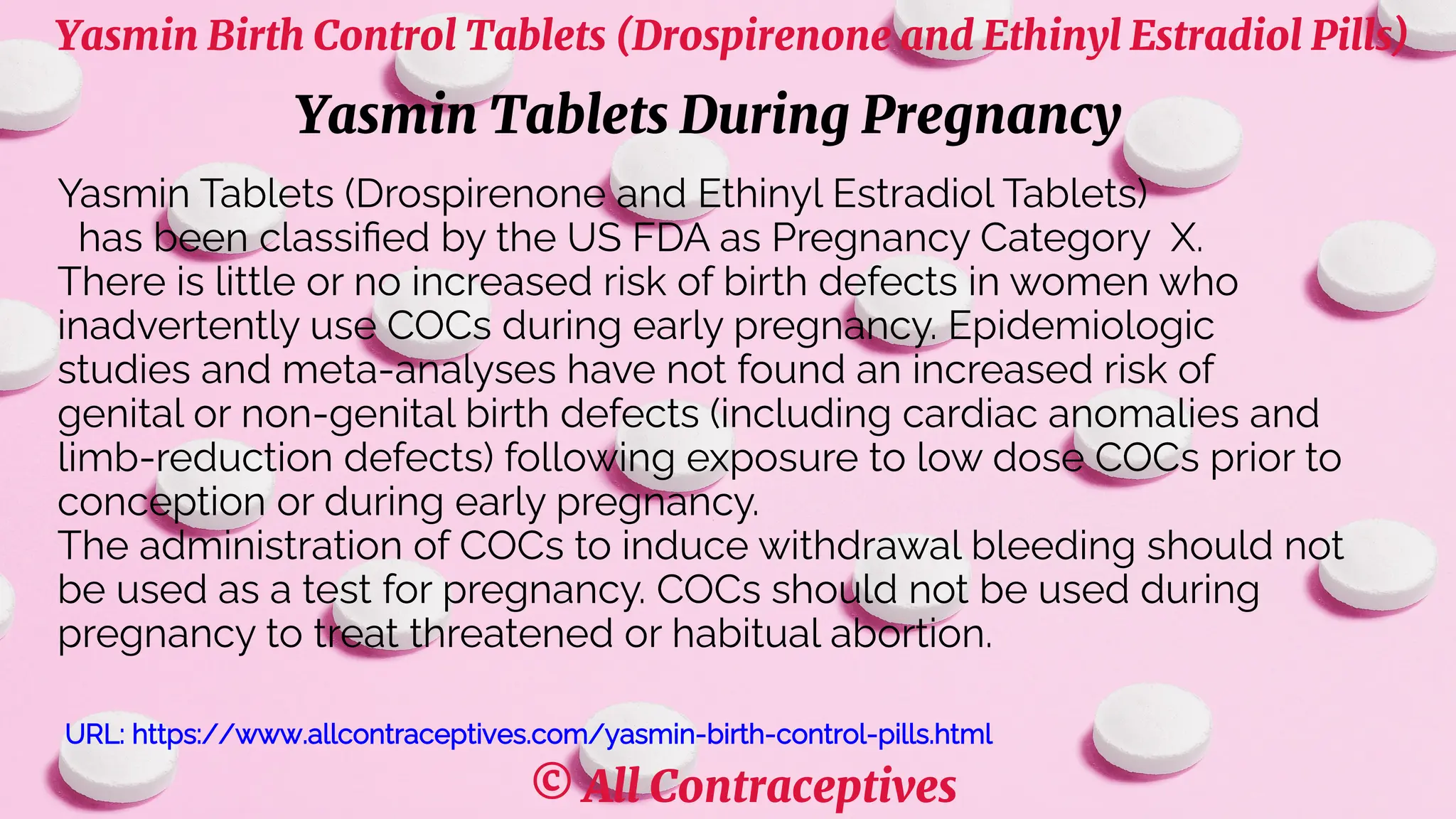 Yasmin Birth Control Tablets (Drospirenone and Ethinyl Estradiol Pills ...