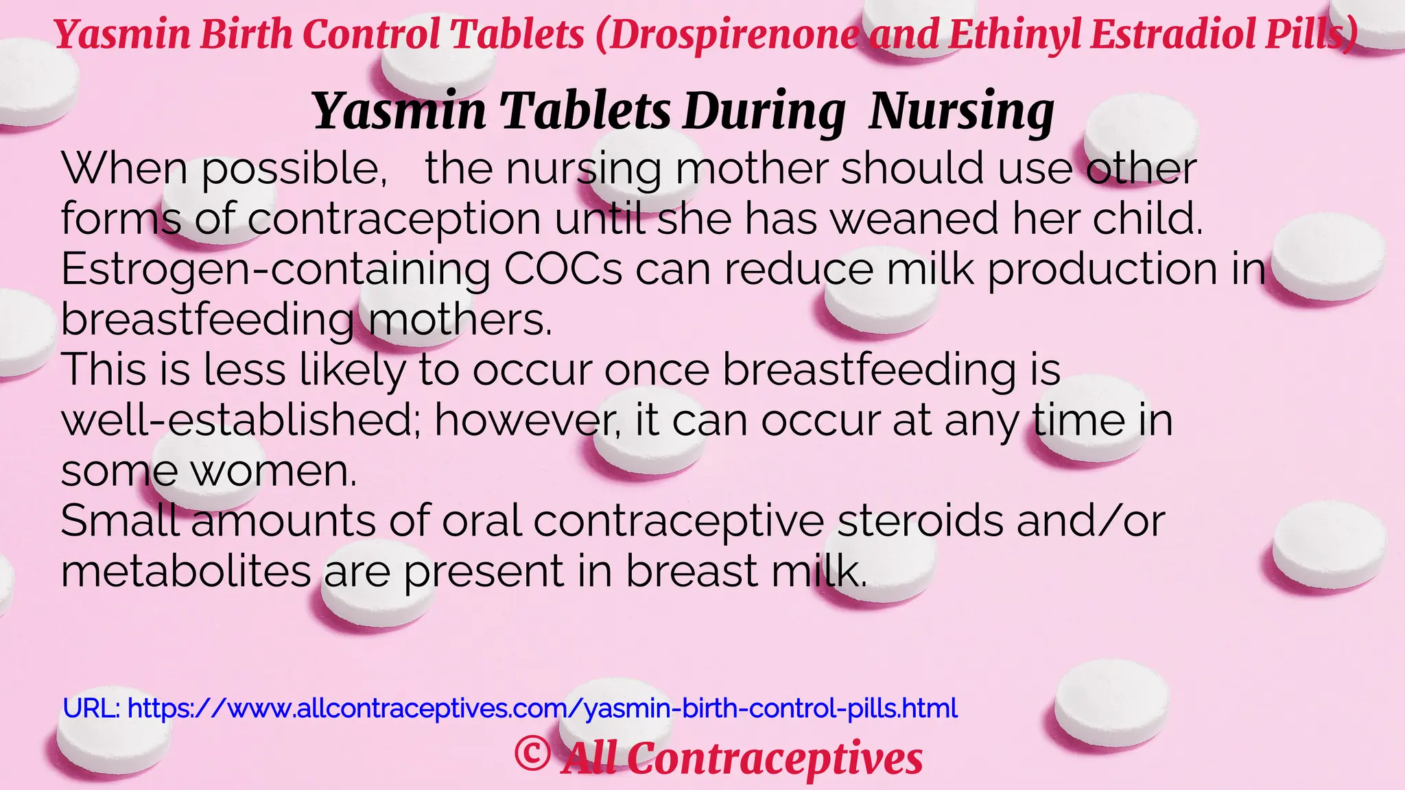 Yasmin Birth Control Tablets (Drospirenone and Ethinyl Estradiol Pills ...