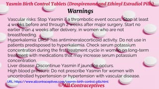 Yasmin Birth Control Tablets (Drospirenone and Ethinyl Estradiol Pills ...
