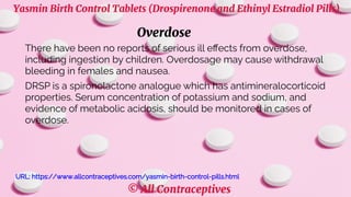 Yasmin Birth Control Tablets (Drospirenone and Ethinyl Estradiol Pills ...