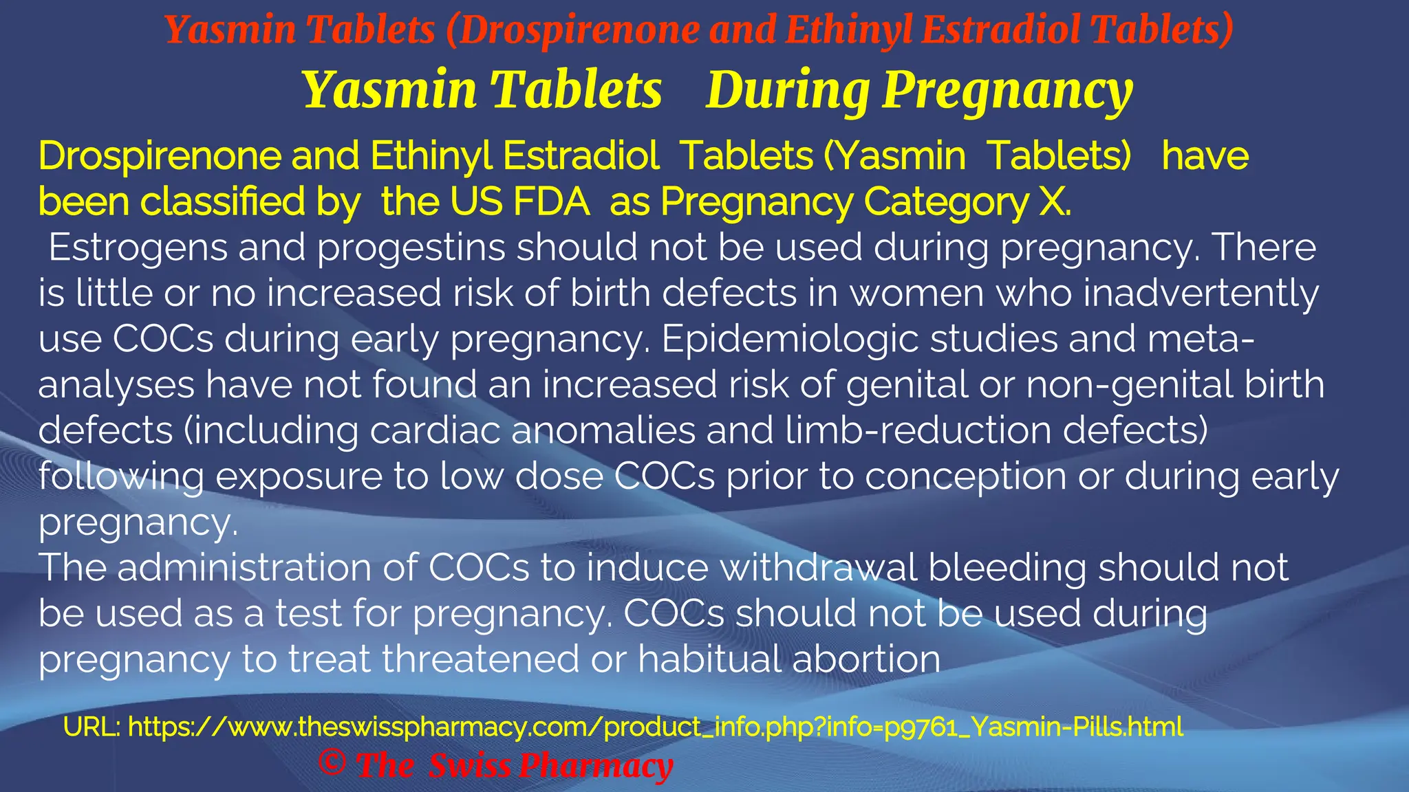 Yasmin Tablets (Drospirenone and Ethinyl Estradiol Tablets) | PDF