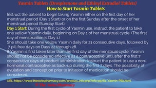 Yasmin Tablets (Drospirenone and Ethinyl Estradiol Tablets) | PDF